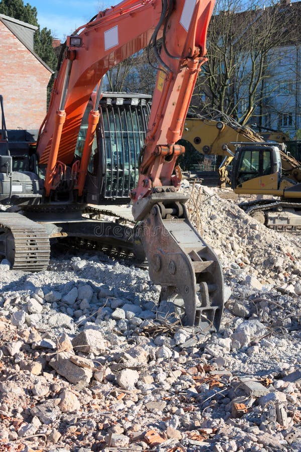 Demolition Work - II - Construction Site Stock Image - Image of hamburg ...