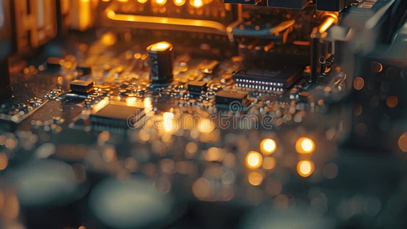 This Photo Shows a Detailed View of a Computer Motherboard Featuring ...