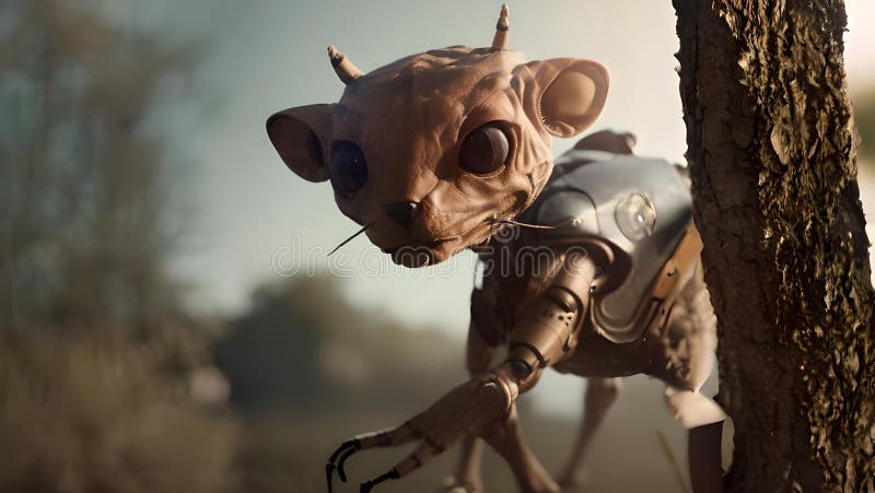 Fantastic Creatures with a High Level of Technology Stock Illustration ...