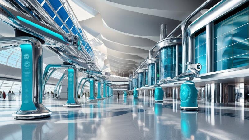 Modern Interior of an Administrative Building Stock Illustration ...