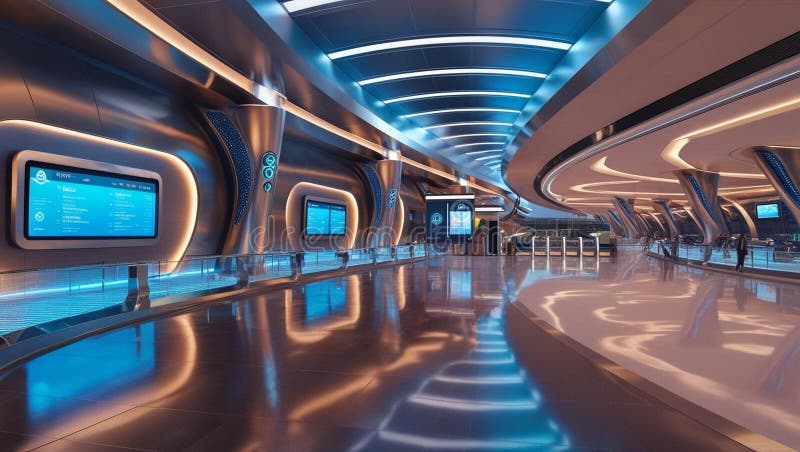 Modern Interior of an Administrative Building Stock Illustration ...