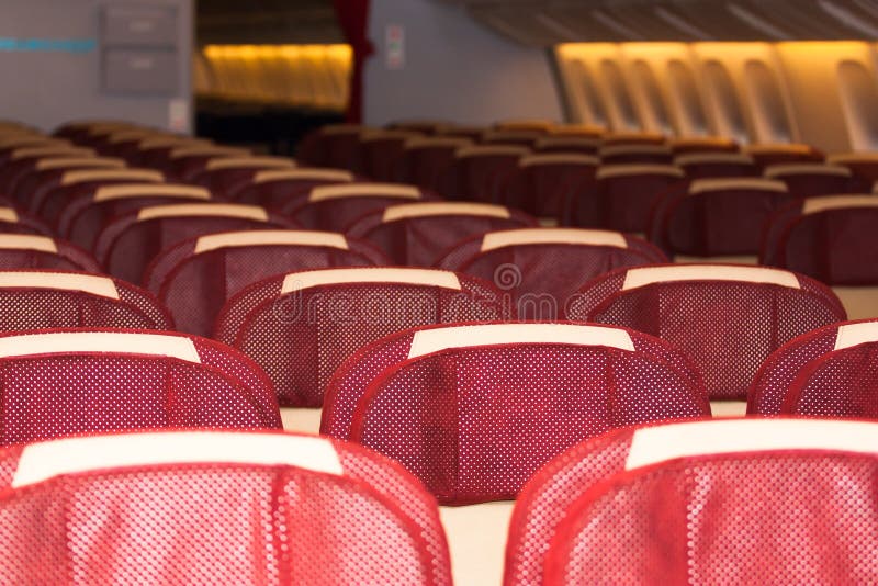 The Empty Cabin of an Airplane Stock Photo - Image of comfort, journey ...