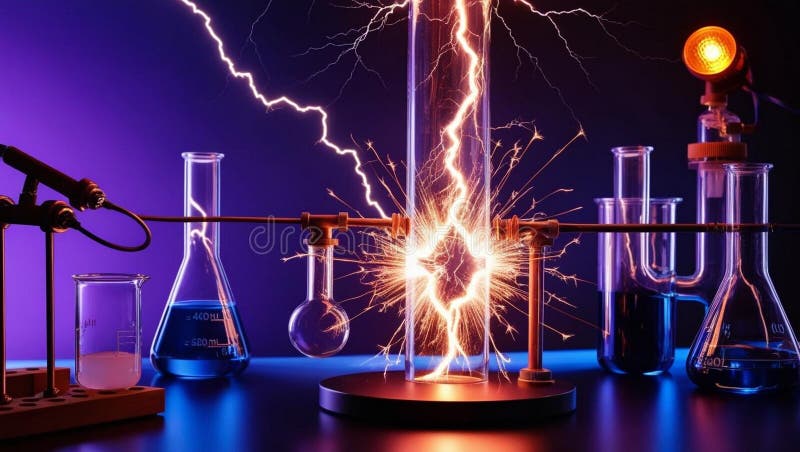 Creating Lightning in the Laboratory Stock Illustration - Illustration ...