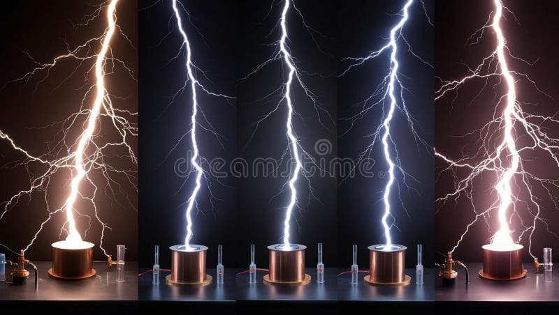 Creating Lightning in the Laboratory Stock Illustration - Illustration ...