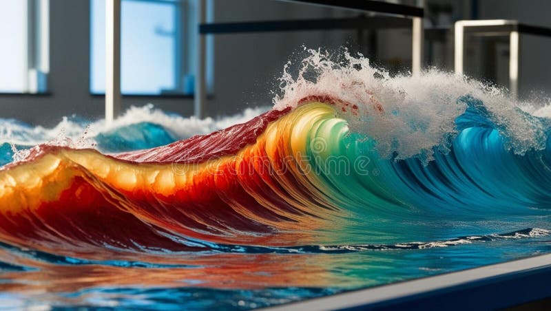 The Photo Shows an Experimental Device for Creating Waves in a ...
