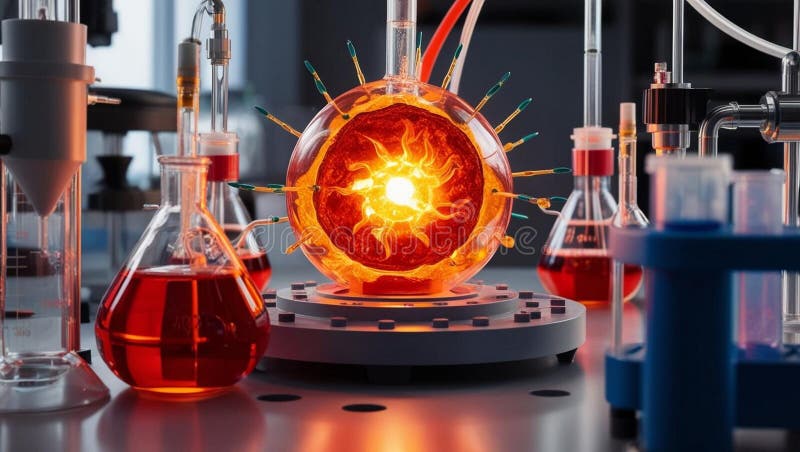 Creating the Sun in the Laboratory Stock Illustration - Illustration of ...