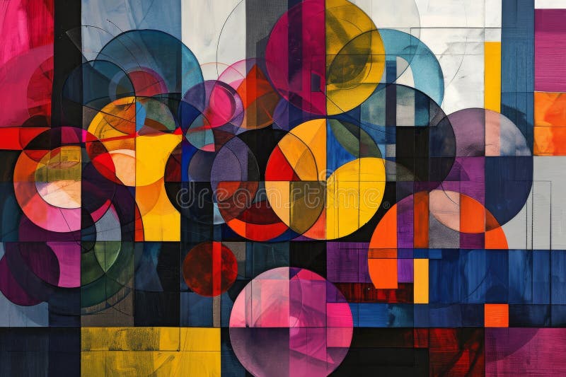 This Photo Shows a Lively Painting Filled with Numerous Circles of ... This Photo Shows a Lively Painting Filled with Numerous Circles of ...