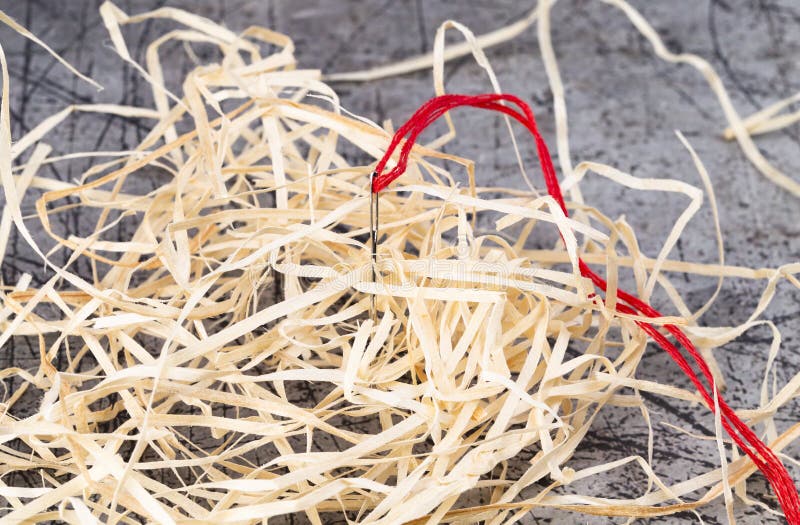 Haystack with Needle and Thread Stock Image - Image of brown, wood ...