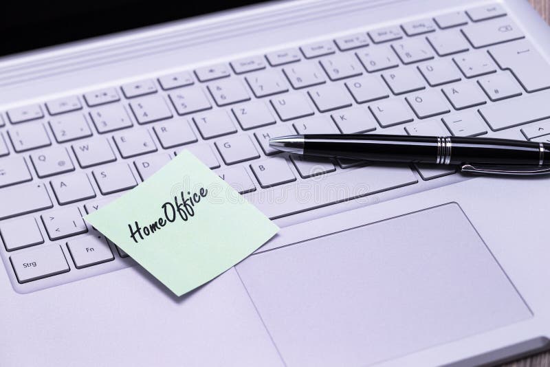 Notebook with Notice Label Home Office Stock Photo - Image of ...