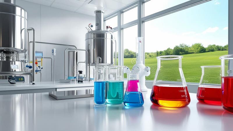 The Photo Shows the Process of Laboratory Tests of Water Samples Stock ...