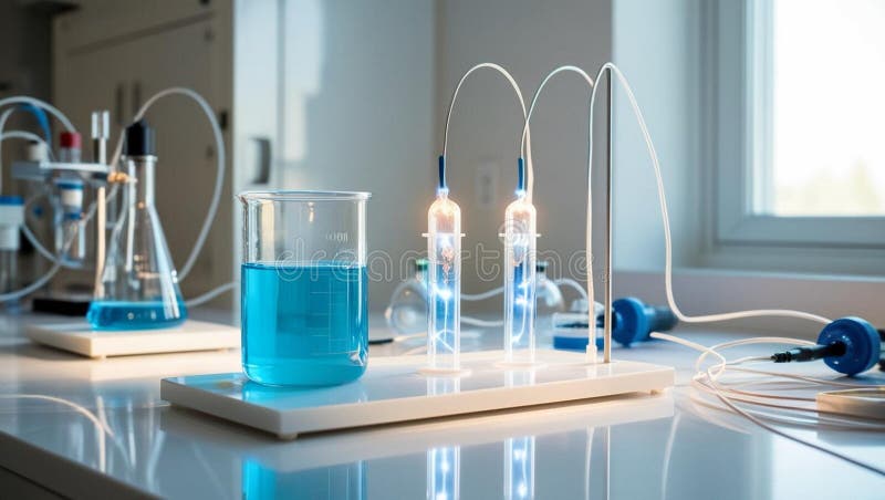 The Photo Shows the Process of Laboratory Tests of Water Samples Stock ...