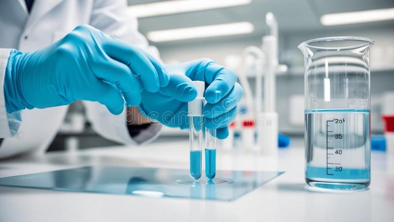 The Photo Shows the Process of Laboratory Tests of Water Samples Stock ...