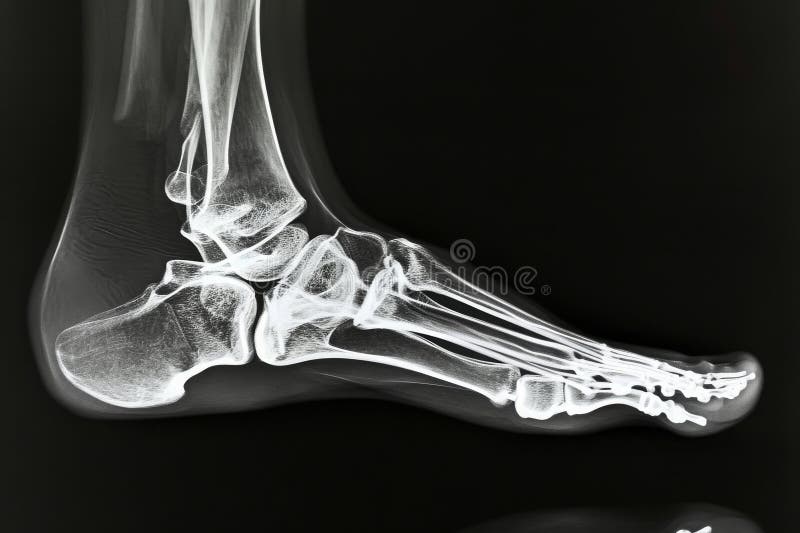 This Photo Shows an X-ray Image of a Foot with a Visible Bone ...