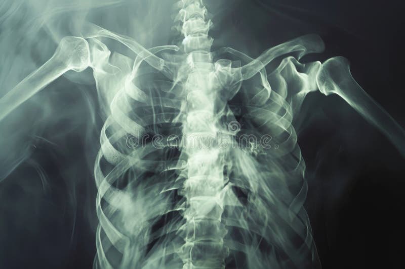 This Photo Shows an X-ray Image of a Persons Torso, Providing a View of ...