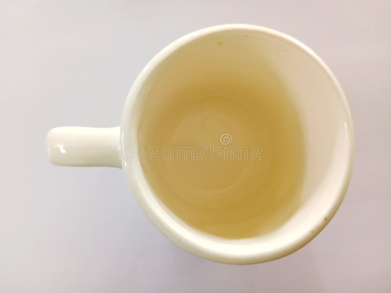 This Photo Shows a Top-down View of a Plain White Ceramic Mug Stock ...