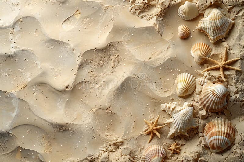 A Photo Shows a Top View of an Empty Sandy Beach, with Small Patterns ...