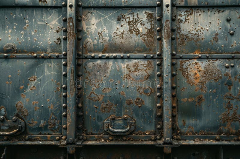 Photo of Side View of Rust Metal Wall of Railway Wagon Side Part ...