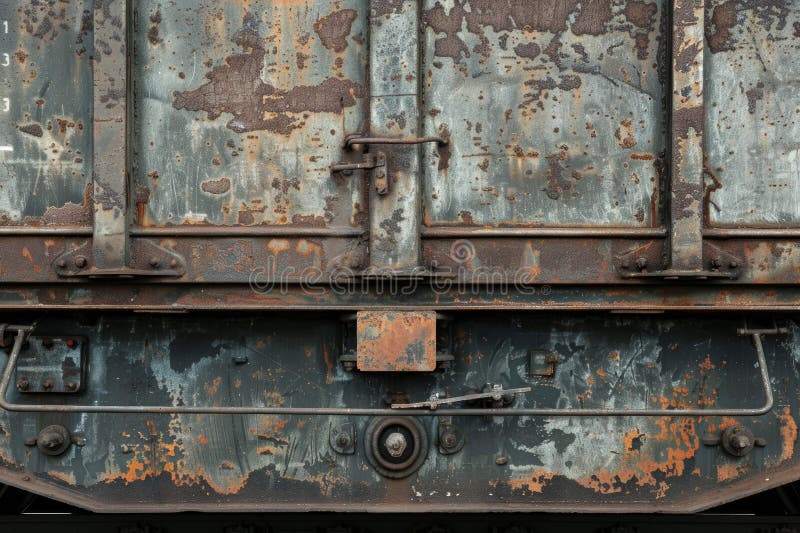 Photo of Side View of Rust Metal Wall of Railway Wagon Side Part ...