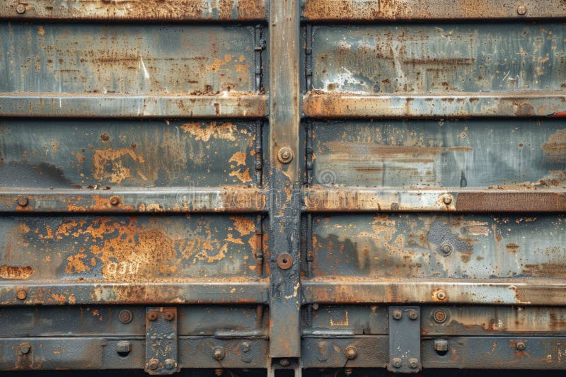 Photo of Side View of Rust Metal Wall of Railway Wagon Side Part ...