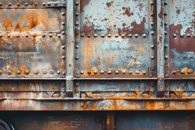 Photo of Side View of Rust Metal Wall of Railway Wagon Side Part ...