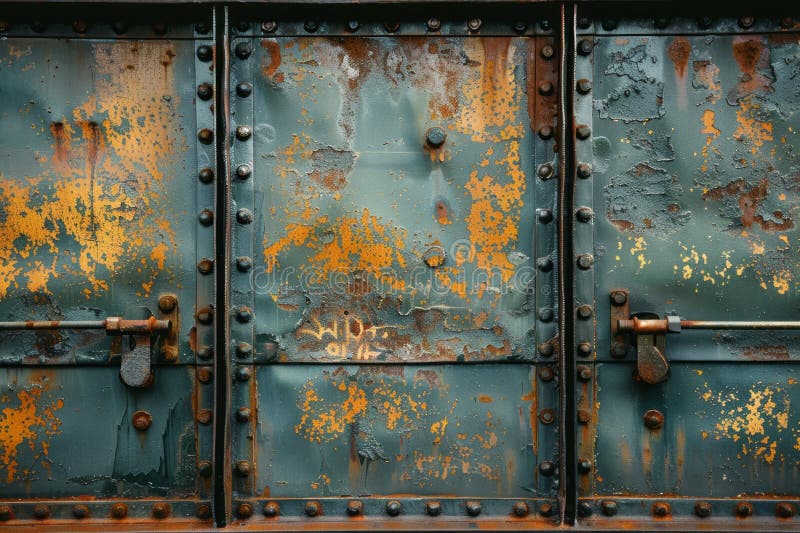 Photo of Side View of Rust Metal Wall of Railway Wagon Side Part ...