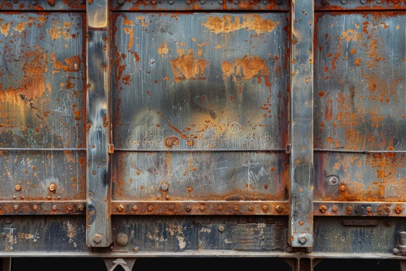 Photo of Side View of Rust Metal Wall of Railway Wagon Side Part ...