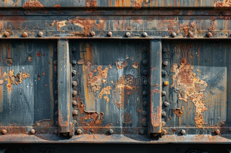 Photo of Side View of Rust Metal Wall of Railway Wagon Side Part ...