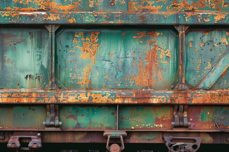 Photo of Side View of Rust Metal Wall of Railway Wagon Side Part ...