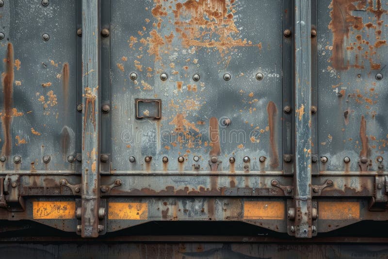 Photo of Side View of Rust Metal Wall of Railway Wagon Side Part ...