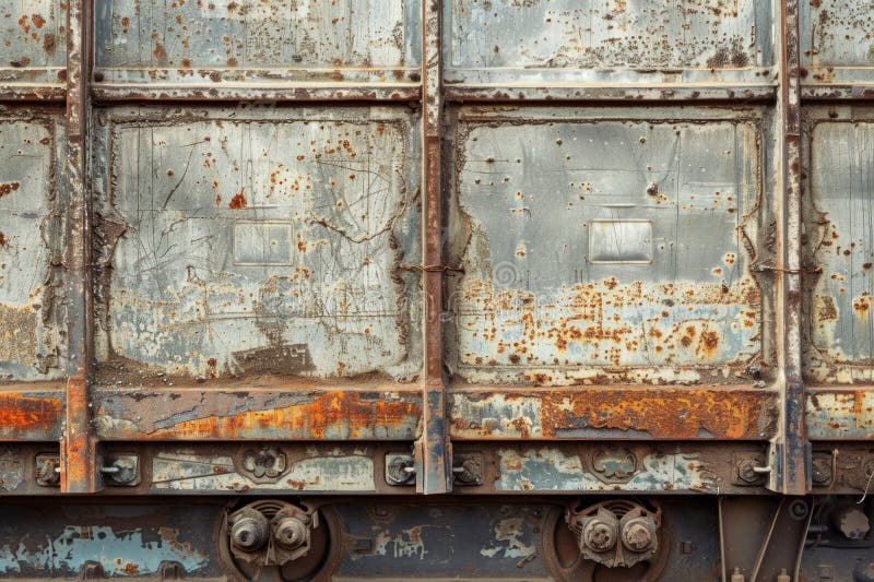 Photo of Side View of Rust Metal Wall of Railway Wagon Side Part ...