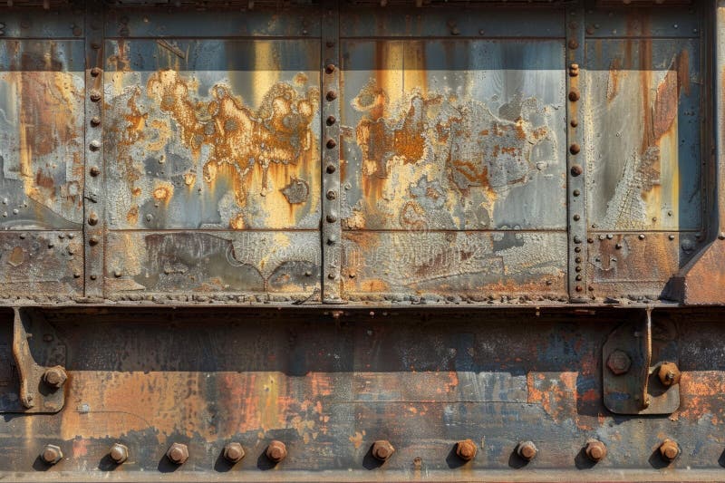 Photo of Side View of Rust Metal Wall of Railway Wagon Side Part ...