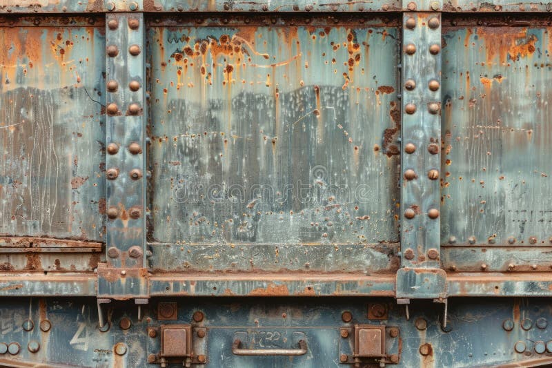 Photo of Side View of Rust Metal Wall of Railway Wagon Side Part ...