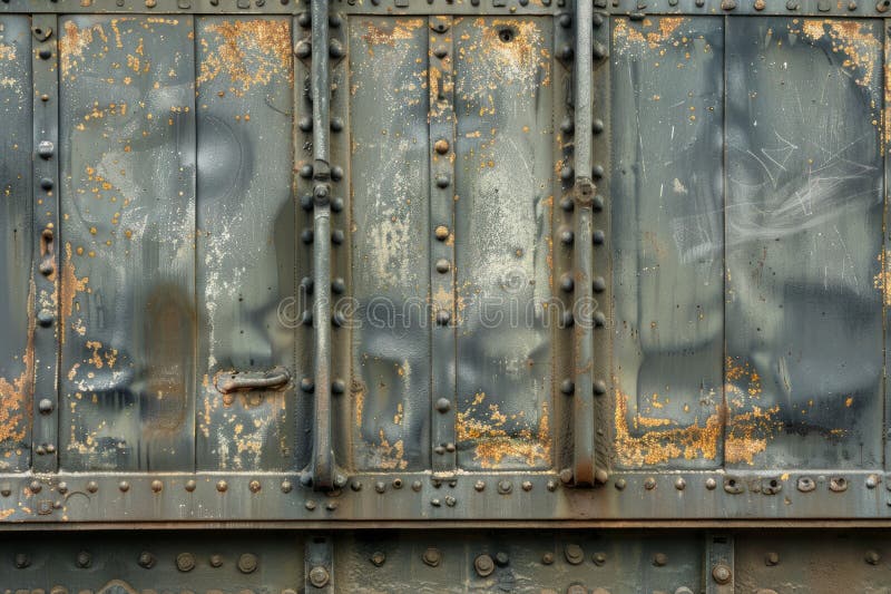 Photo of Side View of Rust Metal Wall of Railway Wagon Side Part ...