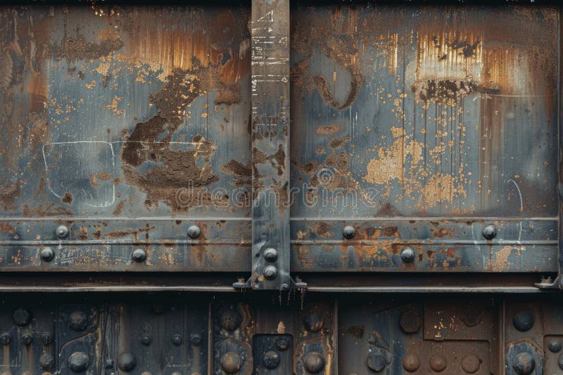Photo of Side View of Rust Metal Wall of Railway Wagon Side Part ...