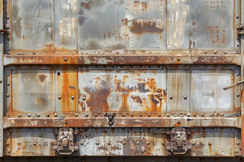 Photo of Side View of Rust Metal Wall of Railway Wagon Side Part ...