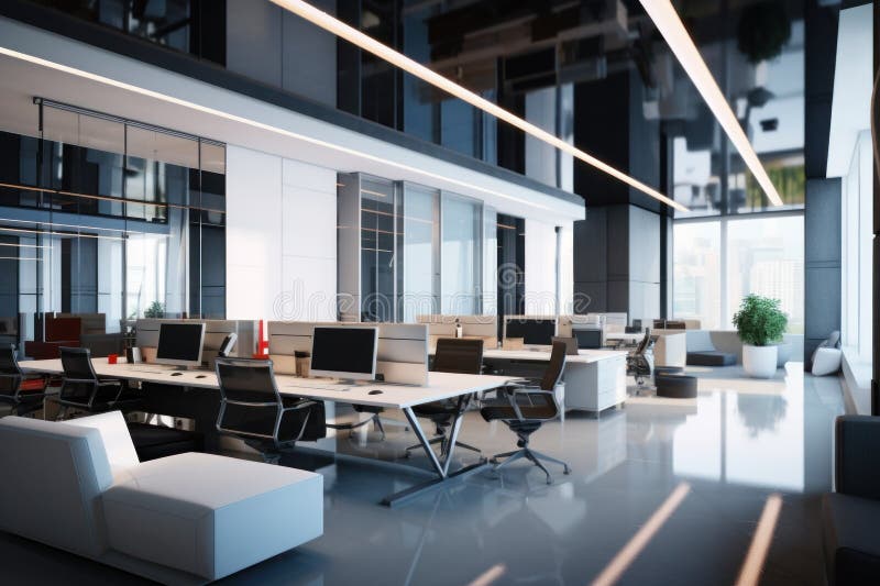 Photo of a Sleek and Modern Corporate Office Interior Stock ...
