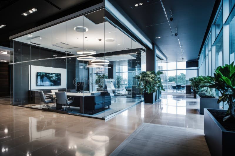 Photo of a Sleek and Modern Corporate Office Interior Stock ...