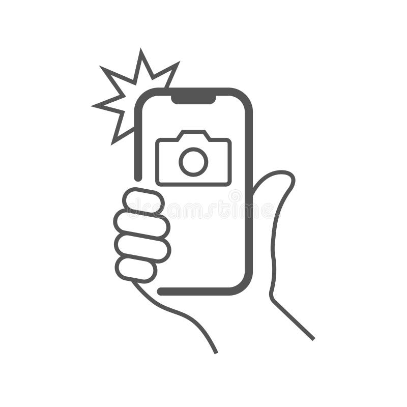 Photo on Smartphone with Flash, Hand is Holding Smartphone and Doing ...