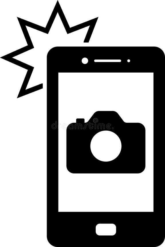 Photo on Smartphone with Flash Vector. Smartphone, Selfie, Flash Icon ...
