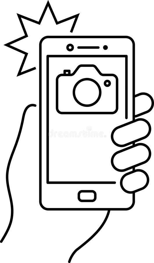 Photo on Smartphone with Flash Vector. Smartphone, Selfie, Flash Icon ...