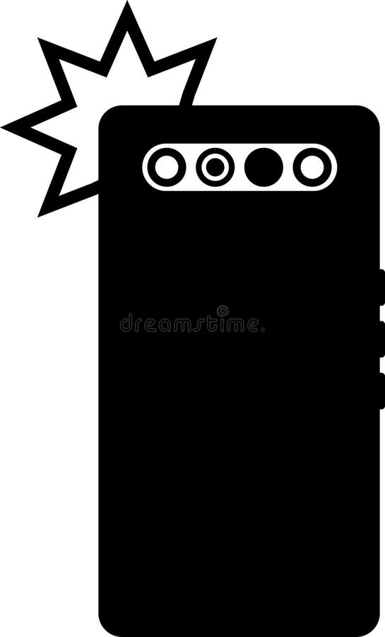 Photo on Smartphone with Flash Vector. Smartphone, Selfie, Flash Icon ...