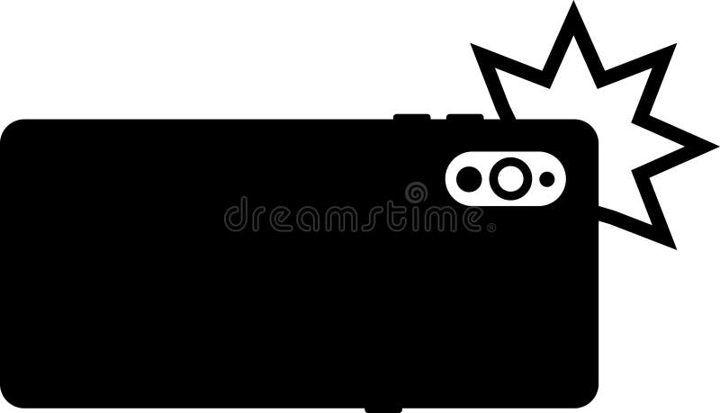 Photo on Smartphone with Flash Vector. Smartphone, Selfie, Flash Icon ...
