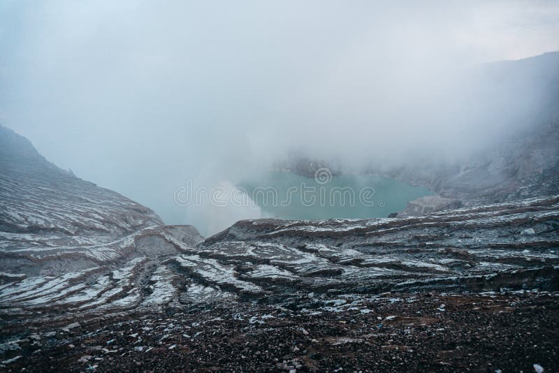 Photo of Smoke Volcano Crater on Java Island Stock Photo - Image of ...