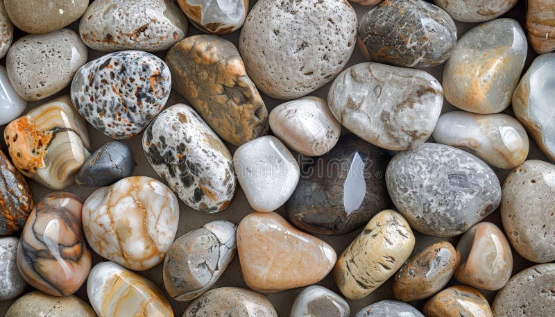 Photo of Smooth Pebble Texture with Polished Glossy Stones Stock ...