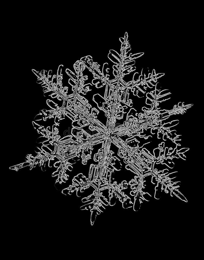 The Photo of Snowflake on a Black Background Stock Photo - Image of ...