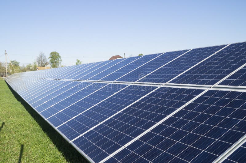 Solar Panels Assembled in Section Stock Image - Image of achievement ...