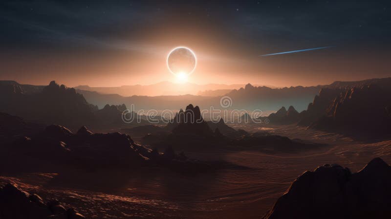 A Photo of a Solar Eclipse on an Alien Planet Generative AI Stock ...