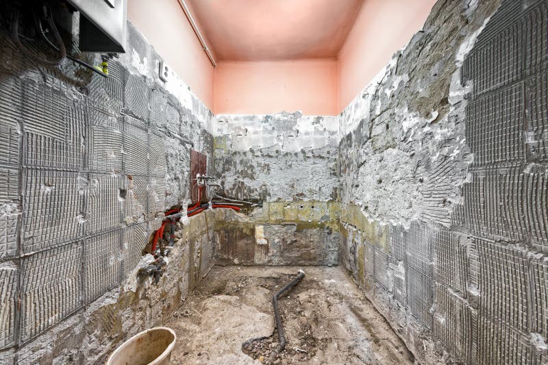 Photo of Large Damaged Room in Old Building Stock Photo - Image of ...