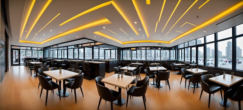 Ai Generated a Spacious and Elegant Restaurant with Comfortable Seating ...