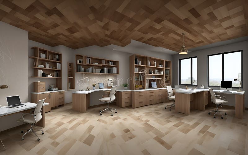 Ai Generated a Spacious and Well-lit Office with a Beautiful Window ...